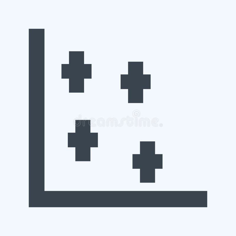 Scatter Plot II Icon in Trendy Glyph Style Isolated on Soft Blue ...