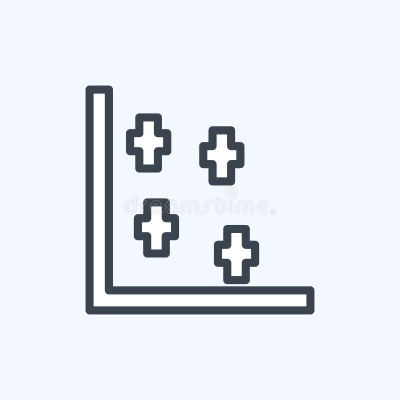 Scatter Plot II Icon in Trendy Line Style Isolated on Soft Blue ...