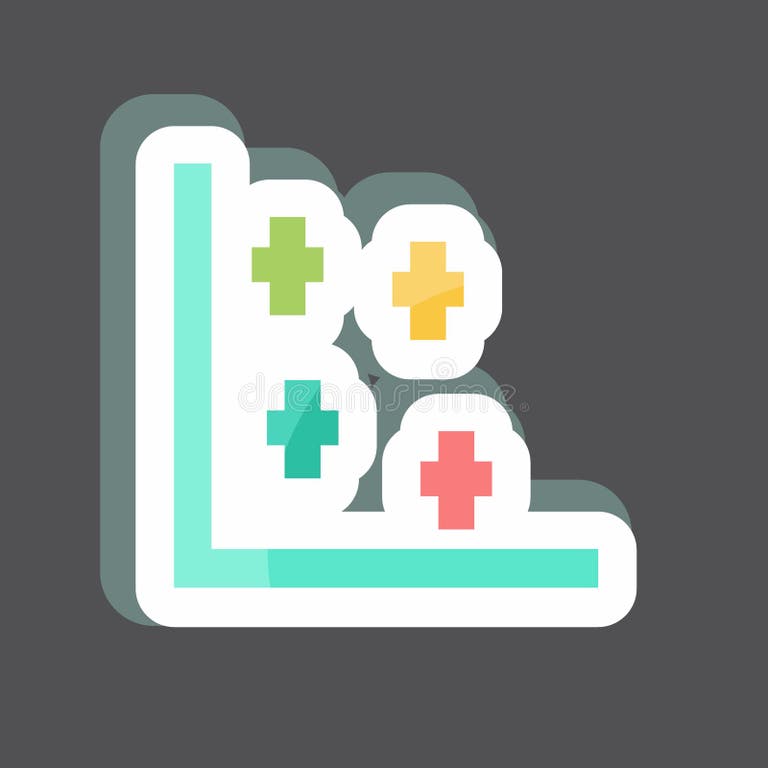 Scatter Plot II Sticker in Trendy Isolated on Black Background Stock ...