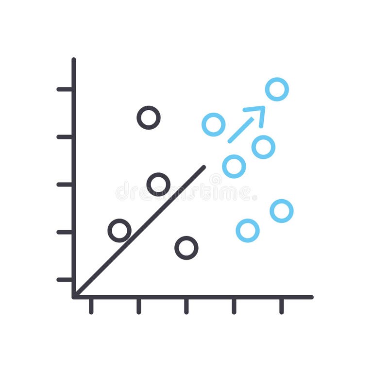 Scatter Plot Line Icon, Outline Symbol, Vector Illustration, Concept ...
