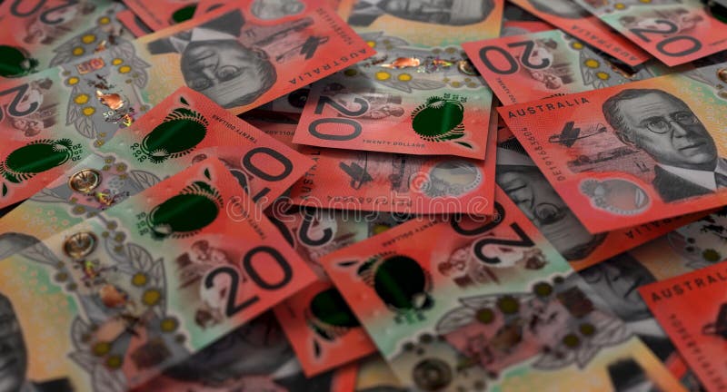 Scattered Australian Dollar Banknote Pile Stock Illustration ...