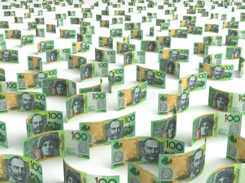 Scattered Australian Dollar Banknote Pile Stock Illustration ...