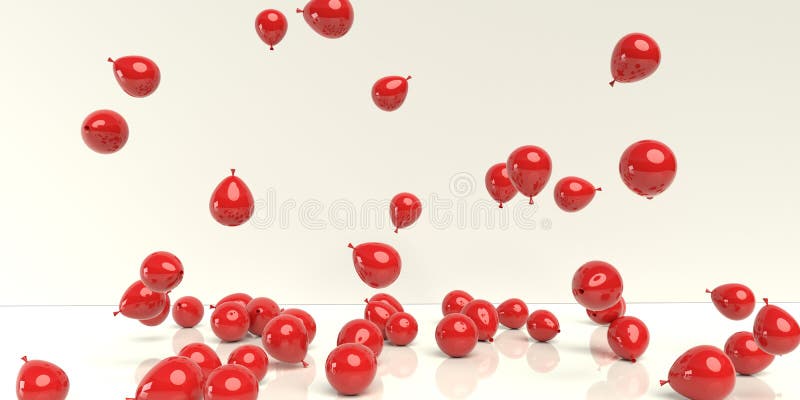Scattered Balloons on a Colored Background - 3D Stock Illustration ...