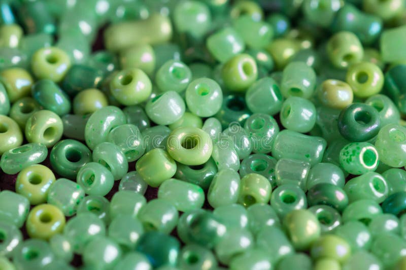 The Scattered Beads of Yellow and Green Color Stock Photo - Image of ...