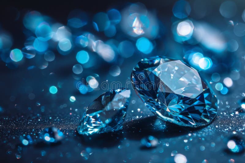 Scattered Blue Gemstones, Glittering with Light Stock Photo - Image of ...