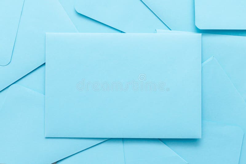 Scattered Blue Mail Envelopes Background Stock Photo - Image of letter ...