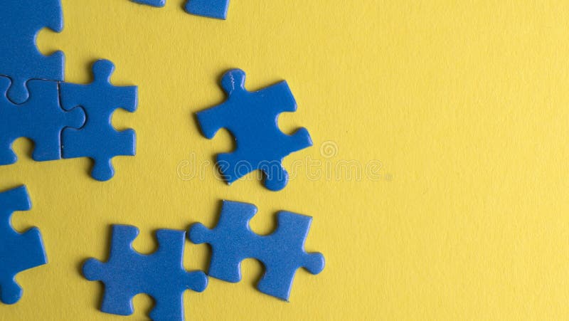 Scattered Blue Puzzles, General Background. Game Concept Stock Photo ...