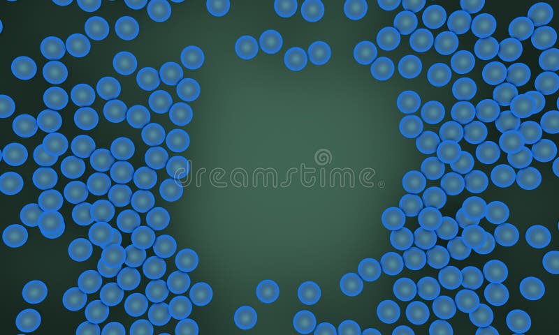 Scattered Blue Sphere Objects, Background 3d Render Stock Illustration ...