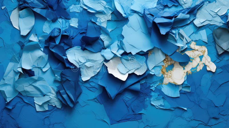 Scattered blue torn paper stock illustration. Illustration of visual ...