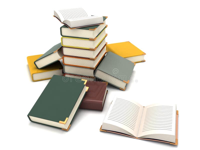 Books are Scattered, Lying Around in a Chaotic Manner. Bright Cute ...