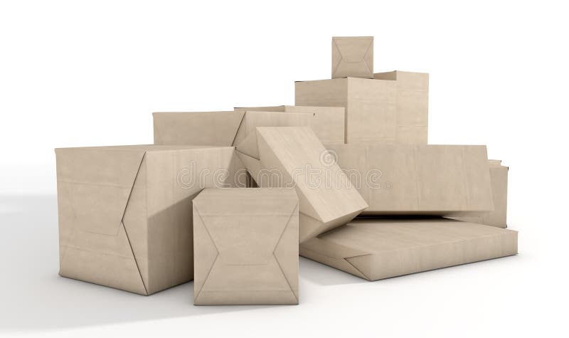 Scattered Box Parcels stock illustration. Illustration of postal - 58102562