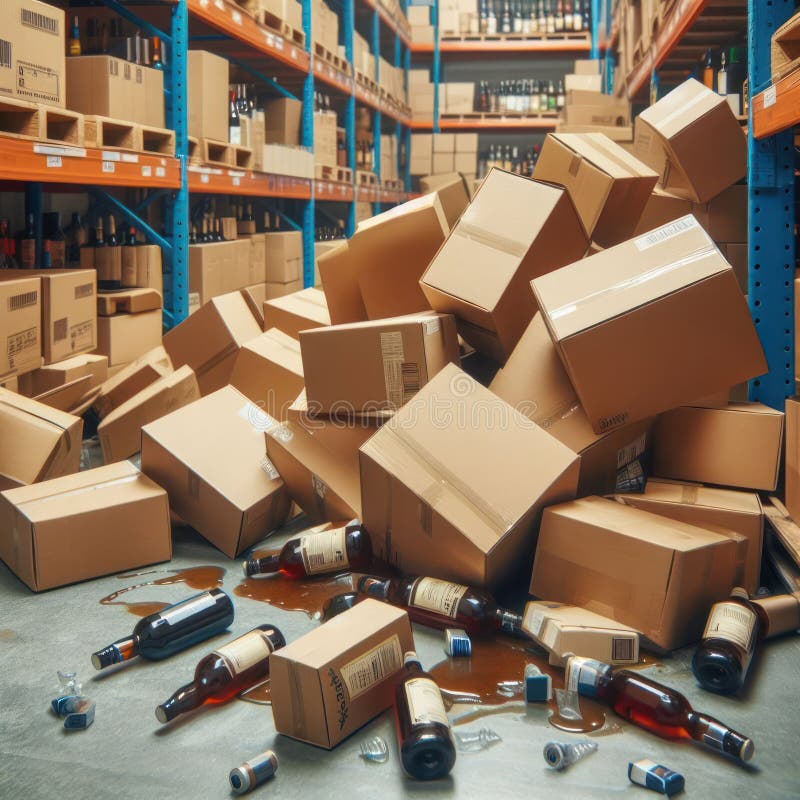 Scattered Boxes of Products in Stock. Stock Illustration - Illustration ...