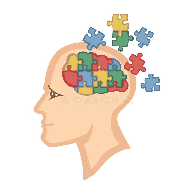 Scattered Brain Mosaic Cartoon Vector Illustration Stock Vector ...