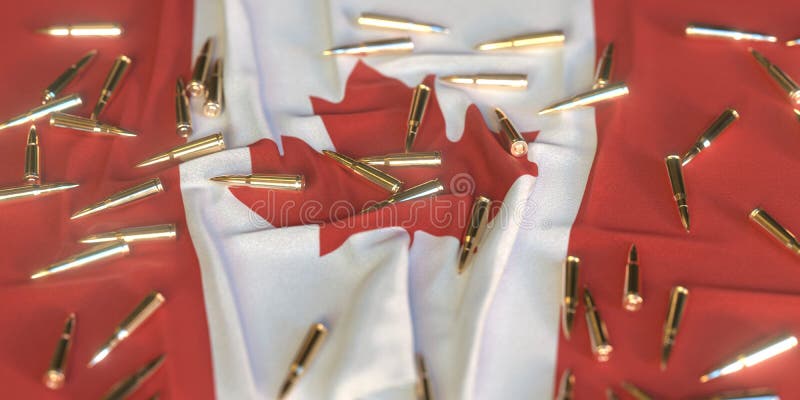 Bullets on the Flag of Canada. Firearms Regulation or Law Enforcement ...