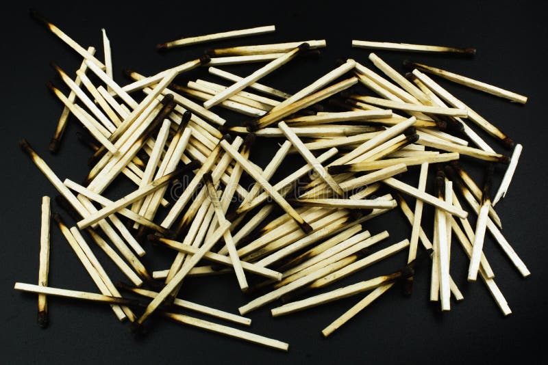 Scattered Burnt Matchsticks Black Background Stock Photos - Free ...