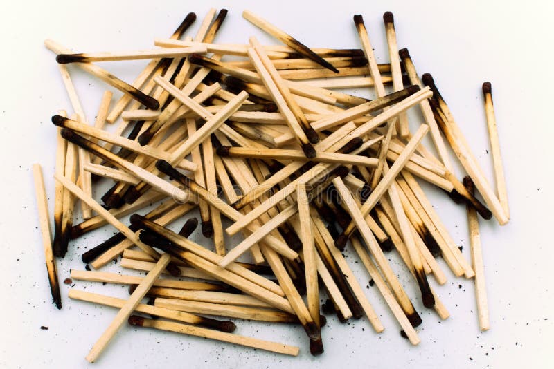 Scattered Burnt Matchsticks White Background Stock Photos - Free ...
