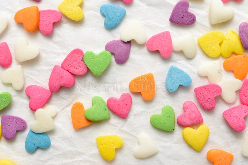 Scattered candy hearts stock photo. Image of group, confection - 96186496