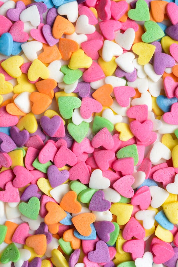 Scattered candy hearts stock photo. Image of heartshaped - 96186824