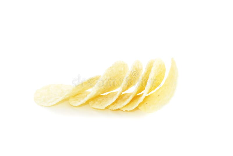 Scattered Chips on White Background Stock Photo - Image of snack, food ...