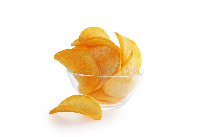 Scattered Chips on White Background Stock Photo - Image of snack, food ...