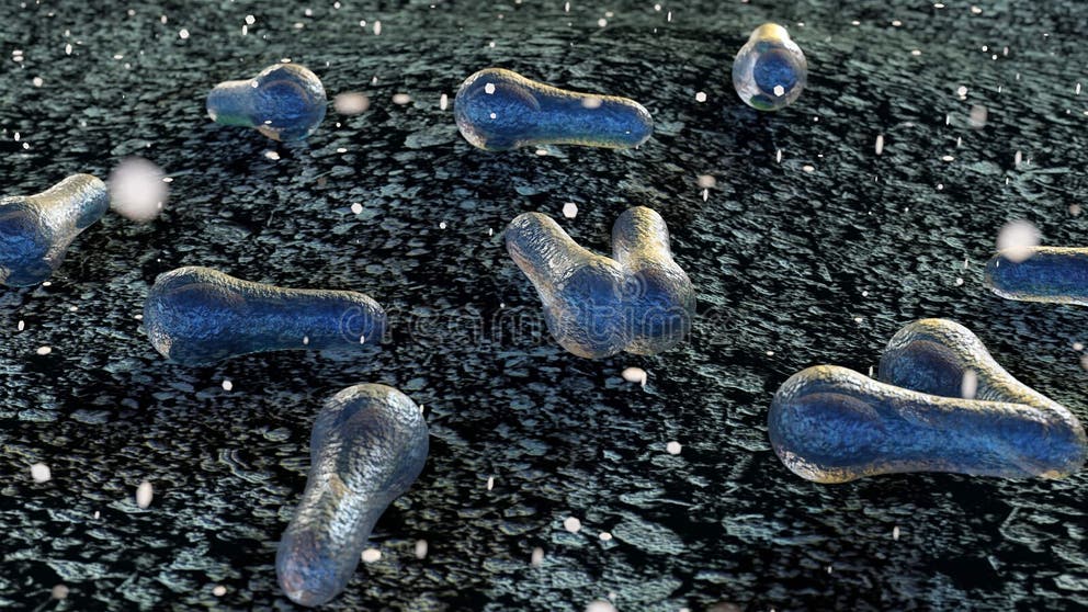 Scattered Clostridium Botulinum Under Microscope Stock Illustration ...