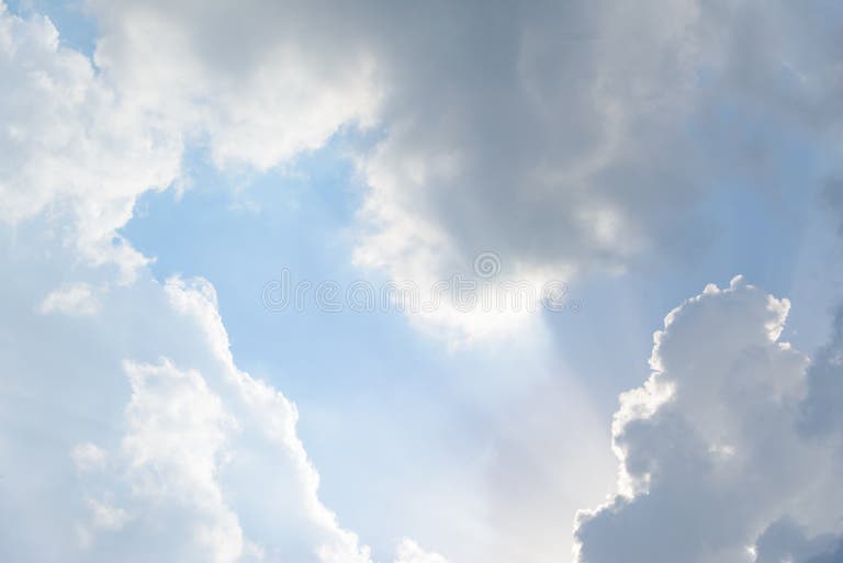 Scattered Cloud Clusters in a Blue Sky, Blue Sky Background with White ...