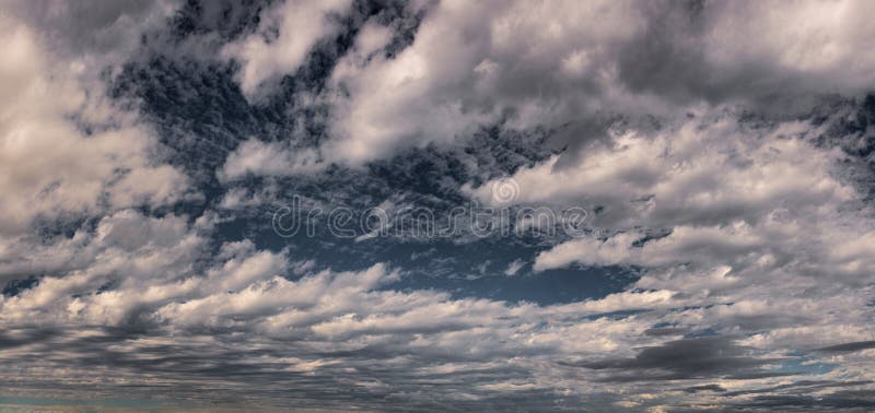 Scattered Cloud Cover Panorama Stock Photo - Image of panorama, thick ...