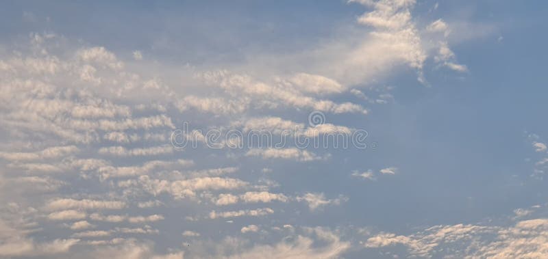 Scattered Cloud Clusters in a Blue Sky Stock Image - Image of lightning ...