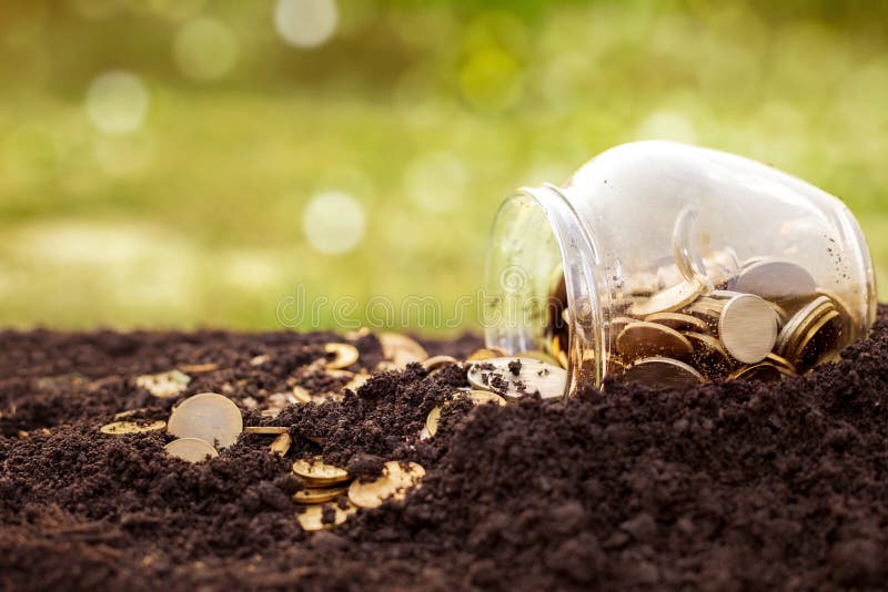Euro Coins Grow From The Ground Stock Image - Image of european, money ...