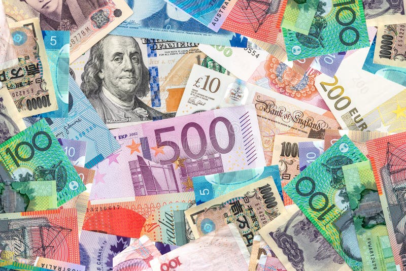 Scattered Collection of Money from Different Countries Stock Photo ...