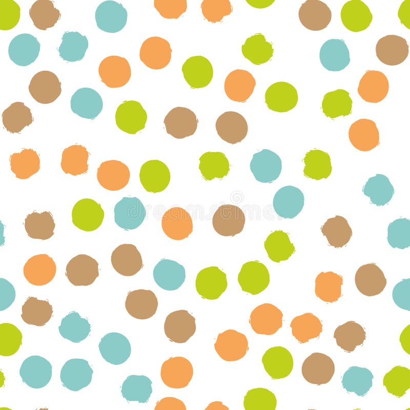 Scattered Colorful Brush Dots. Seamless Background Pattern Stock Vector ...