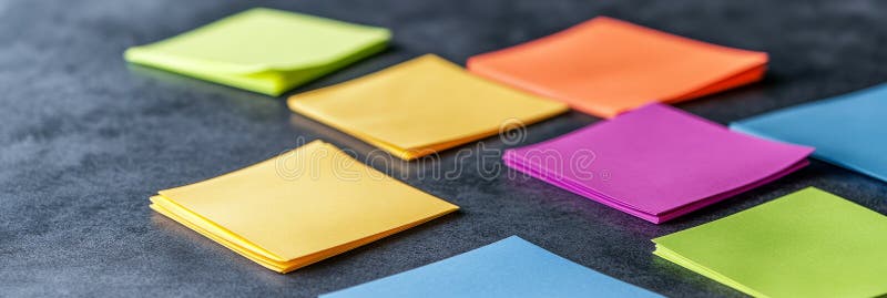 Scattered Colorful Sticky Notes on Dark Background, Reminders, To-Do ...