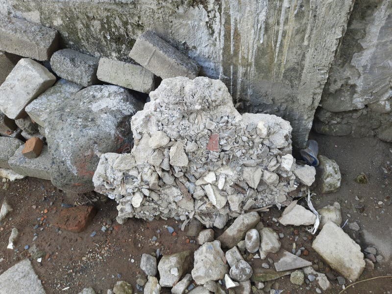 Scattered concrete chips stock photo. Image of process - 269901366