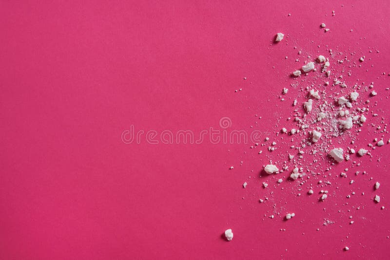 Scattered Crumbs Isolated on Pink Background Stock Image - Image of ...