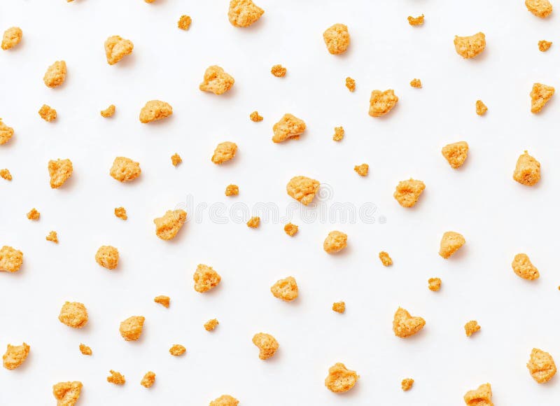 Scattered Crunchy Cereal Pieces on White High Quality Image Stock ...