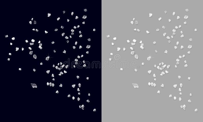 Scattered Crystals of White Salt. Top View Stock Vector - Illustration ...