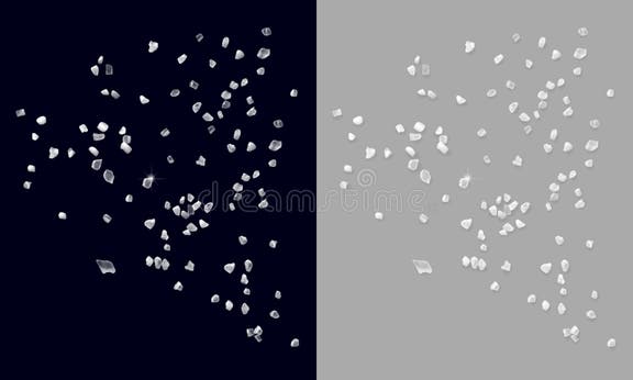 Scattered Crystals of White Salt. Top View Stock Vector - Illustration ...