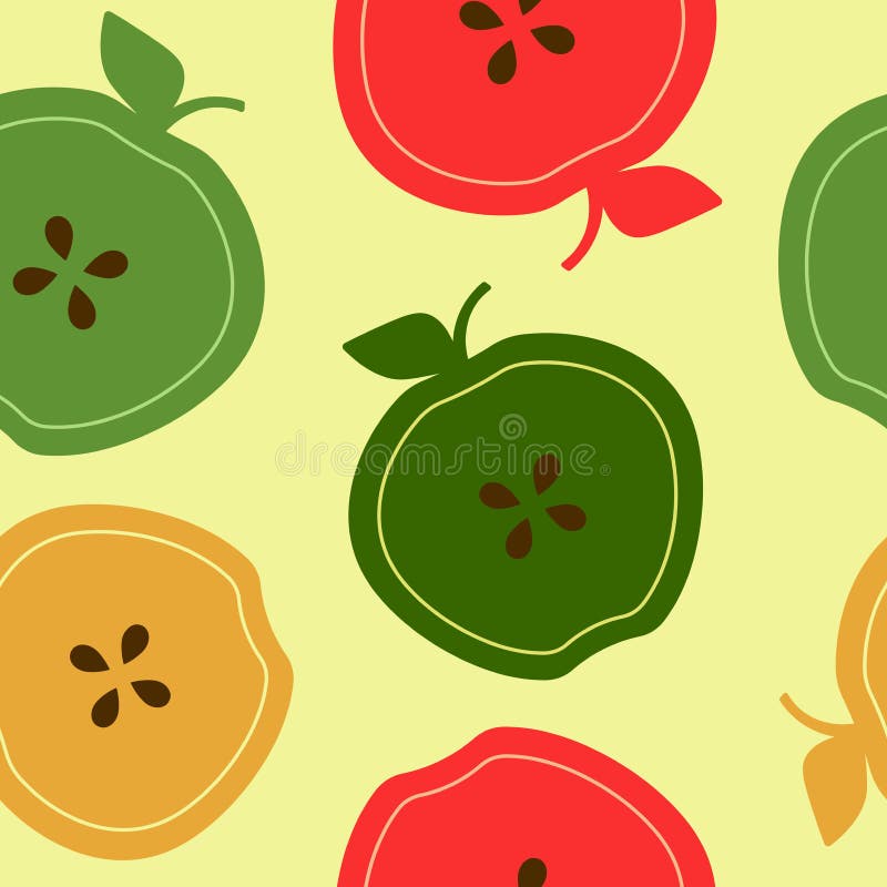 The Apples. Seamless Pattern, Vector. Design for Fabric, Paper ...