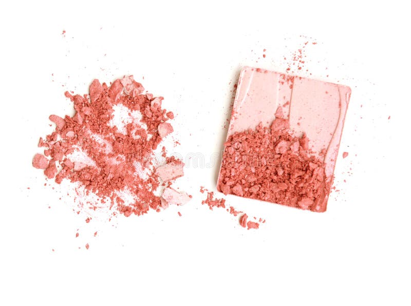 Scattered Delicate Pink Make Up Color Face in a Box Isolate. Stock ...