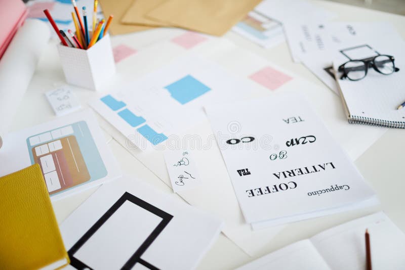 Scattered Designs stock photo. Image of document, brand - 138501926