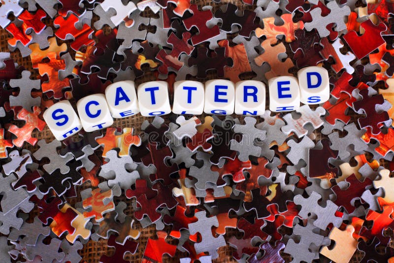 Scattered puzzle pieces stock photo. Image of info, lettering - 37791144