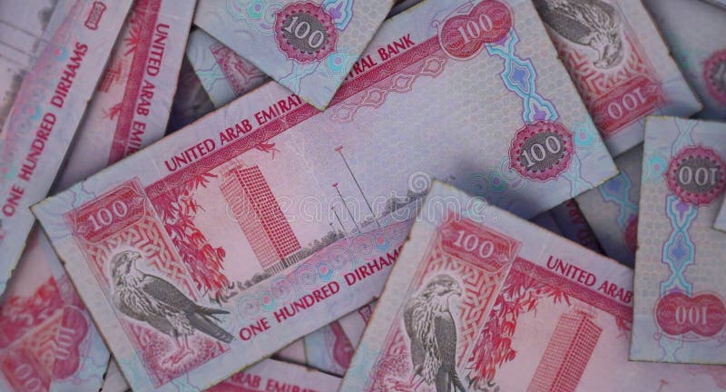 Scattered Dirham Banknote Pile Stock Photo - Image of bank, macro ...