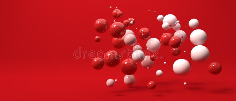 Scattered Floating Colored Spheres Background - 3D Render Stock ...