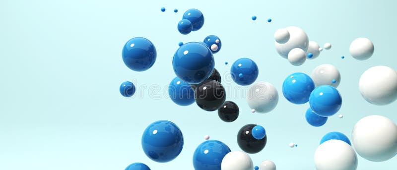 Scattered Floating Colored Spheres Background - 3D Render Stock ...