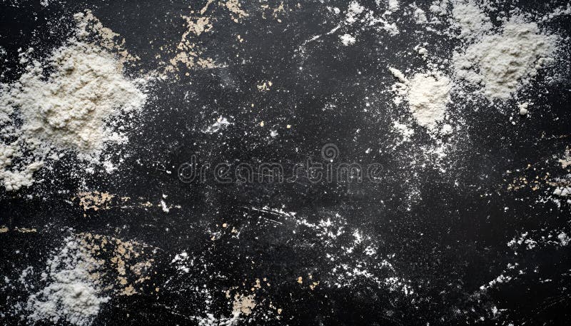 Scattered Flour on Black Table, Top View Stock Photo - Image of cooking ...