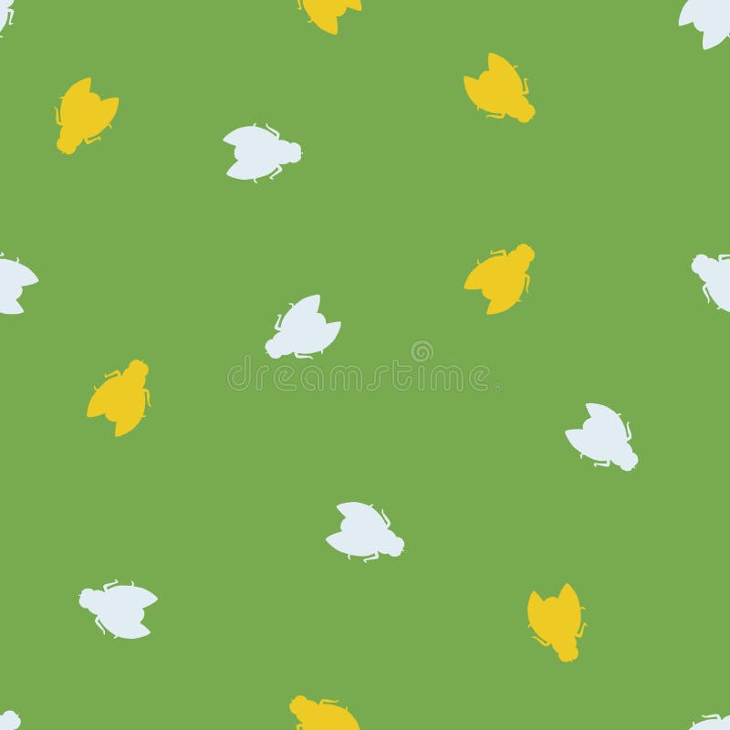 Scattered Fly Silhouette Seamless Repeat Pattern Background. Stock ...