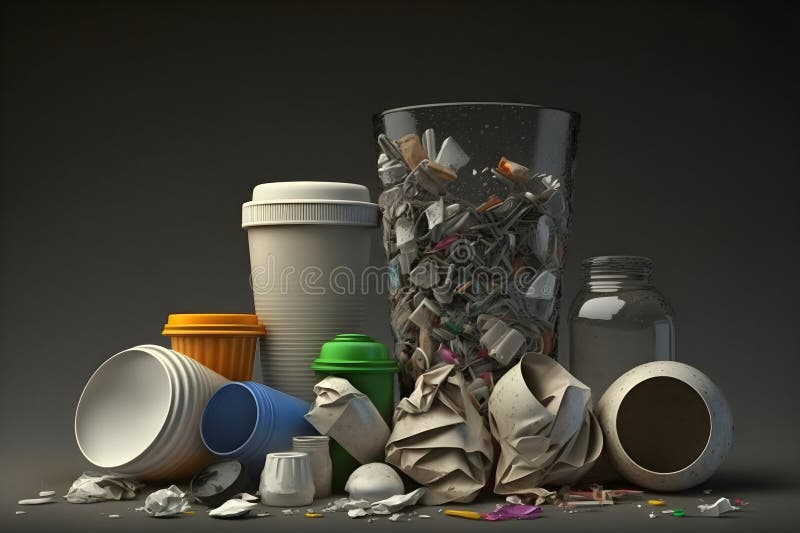 Scattered Garbage Around the Containers Stock Illustration ...