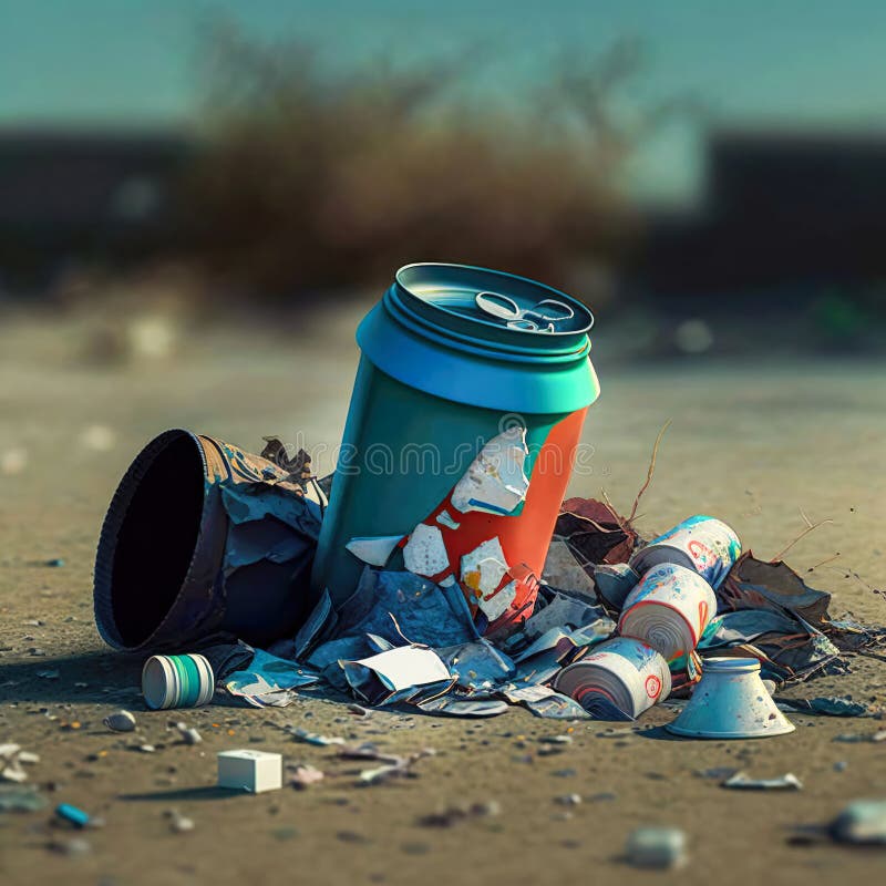 Waste Garbage in Ocean Water. Concept of Environmental Pollution ...