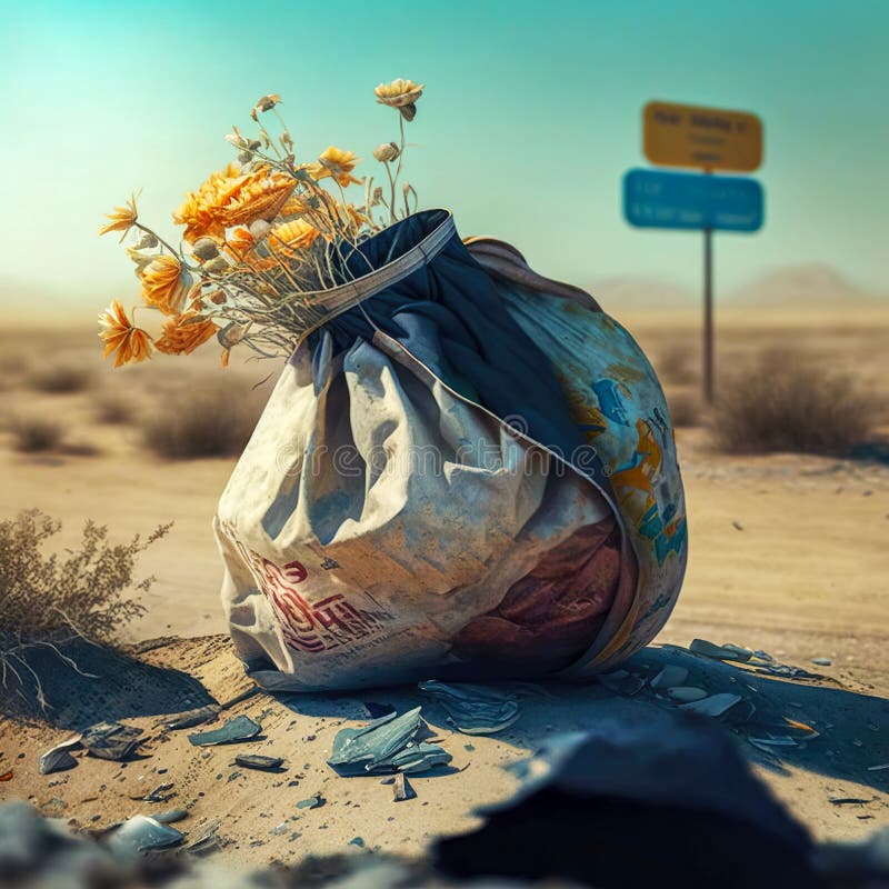 Waste Garbage in Ocean Water. Concept of Environmental Pollution ...