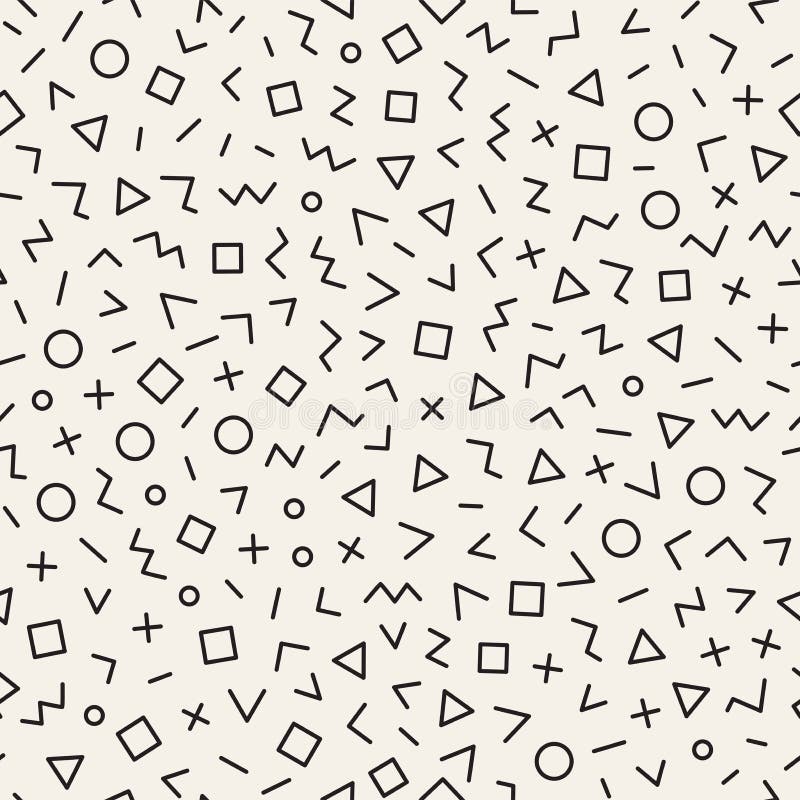 Scattered Geometric Line Shapes. Abstract Background Design. Vector ...